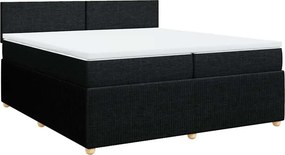 Box spring postel s matrací černá 200x200 cm textil 3287558