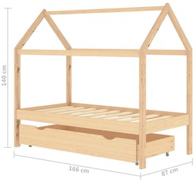 vidaXL Marketos Rám dětské postele se zásuvkou masivní borovice 80 x 160 cm