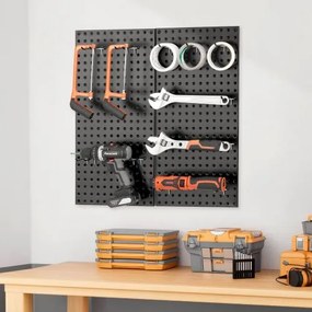 Kovové desky na hrazení 2 panely 61 × 30,5 cm nástěnný organizér pro garážové nářadí