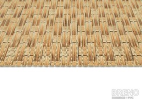 Breno Koupelnová pěnová předložka SOFTY-TEX 79913.8 proutí, šíře 130 cm, Hnědá/Béžová