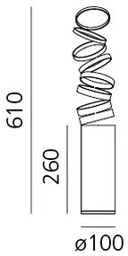 Artemide DOI4600C16 Decomposé Light, červená stolní lampička s vypínačem, 1x8W E27, výška 61cm