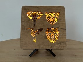 Li-Go "Hlavy zvířat" lampa 19x19cm provedení povrchu: dub