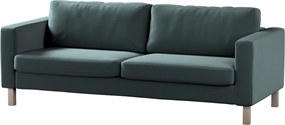 Potah na pohovku IKEA  Karlstad 3-místná, nerozkládací, krátký barva zelená látka sametová