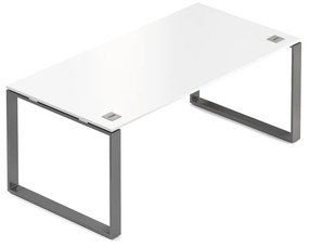 Stůl Creator 180 x 90 cm, grafitová podnož, 2 nohy, bílá