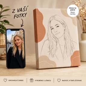 Foto obraz z vlastní fotky na plátno – Minimalistický Line Art styl Rozměry obrazu: 30 x 40 cm