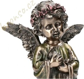 Andělská dívka s holubicí – bronzovaná figurka Veronese WU75411A4