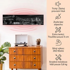 Klarstein Wonderwall Air Art Smart, infračervený ohřívač, 120 x 30 cm, 350 W, most
