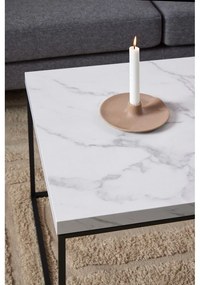 Bílý konferenční stolek s deskou v dekoru mramoru 55x110 cm Barossa – Actona