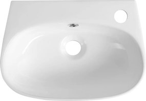 Aqualine VELSA keramické umývátko 40 x 29 cm s otvorem pro baterii s přepadem bílá NP479