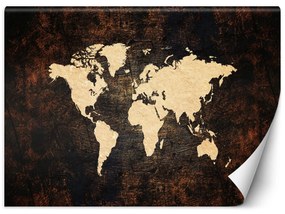 Gario Fototapeta Mapa světa v hnědé barvě Materiál: Vliesová, Rozměry: 200 x 140 cm