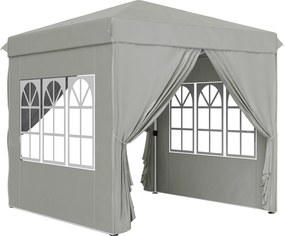 Outsunny altán 2,5x2,5 m, vodoodpudivý stabilní zimní pop-up skládací altán, UV ochrana 50+, skládací párty stan zahradní stan se 4 bočními panely ta…