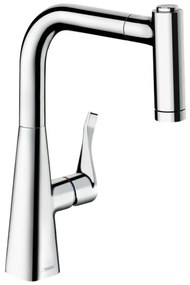 Hansgrohe Metris M71 - Páková kuchyňská baterie 220, Eco, vytahovatelná sprška, 2jet, sBox, chrom 73823000