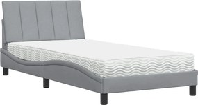 Postel s matrací Hanko světle šedá 100 x 200 cm textil 3310510