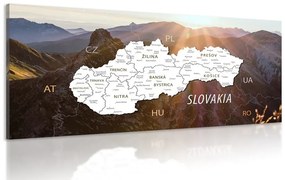 Obraz mapa Slovenska s malebnými horami - 100x50