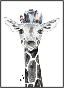 Plakát Žirafka Rozměr plakátu: 40 x 50 cm, Varianta žirafky: Žirafka s brýlemi