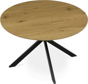 Kulatý jídelní stůl 120x120cm HT-F4120 OAK, mdf, divoký dub