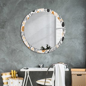 Kulaté dekorativní zrcadlo Papai vzor fi 90 cm