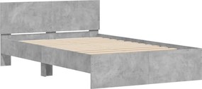Rám postele s čelem betonově šedý 135 x 190 cm 3207507