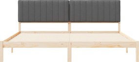 Rám postele s čalouněným čelem Tmavě šedá 200 x 200 cm 3405573