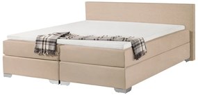 Béžová čalouněná kontinentální postel 180x200 PRESIDENT Beliani