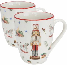 Sada 2 porcelánových hrnků Louskáček 320 ml