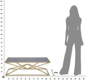 Designový konferenční stolek Malinda 110 cm černý / zlatý