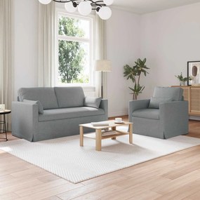 Set pohovek 2 ks Světle šedá textil 3407537