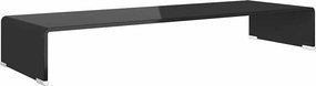 TV stolek / podstavec na monitor sklo černý 90x30x13 cm 244138