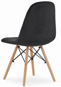 Set dvou jídelních židlí DUMO - černé (hnědé nohy) 2ks