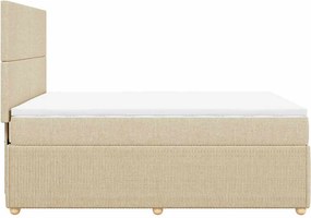 Box spring postel s matrací krémová 140x200 cm textil 3294377
