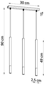 Závěsné svítidlo Mozaica, 3x černé kovové stínítko, ch