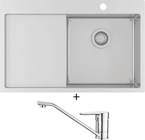 SET Aquastone ELEGANT 150-40/L nerez kartáčovaný + Deante CORIO BFC 060M chrom