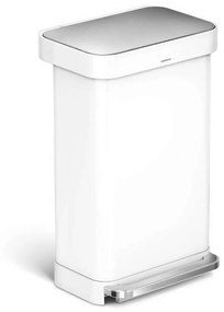 Simplehuman - Odpadkový koš 45 l, s kapsou na sáčky, bílá CW2027