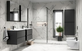 Cersanit Moduo Slim SET, závěsná skříňka 80x38x62 cm + umyvadlo 80cm, antracitová matná, S801-476