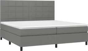 Box spring postel s matrací tmavě šedá 200x200 cm textil 3141802