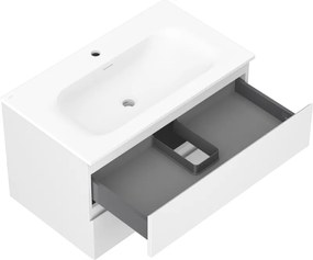 Mexen Orio, koupelnová skříňka 80 cm s umyvadlem Vela, 2 zásuvky, bílá matná, 91A10-08047-2-BFF01-W23M01