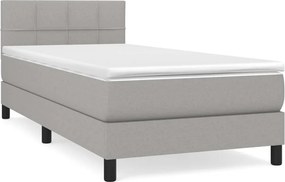 Box spring postel s matrací světle šedý 100 x 200 cm textil 3140033