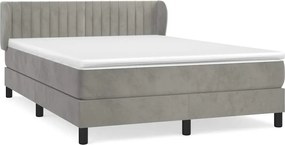 Box spring postel s matrací světle šedá 140x200 cm samet 3127613