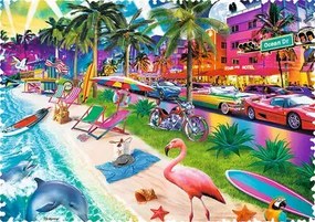 Trefl - Puzzle - Crazy Shapes Pláž Miami / 600 dílků / 68 x 48 cm / vě