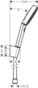 Hansgrohe Pulsify Select S, sada se sprchovým držákem 105 3jet Relaxation se sprchovou hadicí 1600 mm, matná černá, HAN-24303670