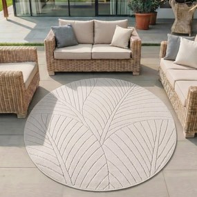 Krémový kulatý vnitřní a venkovní koberec ø 160 cm Nova 1203 – Ayyildiz Carpets