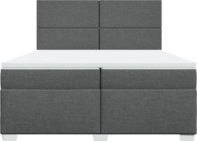 Box spring postel s matrací tmavě šedá 200x200 cm textil 3292889