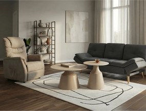Konferenční stolek 70x70x44cm CT-F4152 TRV, keramika, travertin