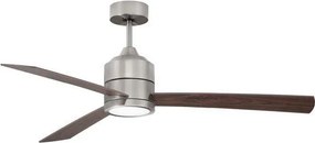NV 9952345 Stropní ventilátor AXEL nerez hliník a listy z teakového dřeva a ořechu - NOVA LUCE