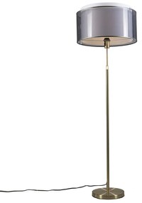 Stojací lampa zlatá / mosazná s odstínem černá / bílá 47 cm - Parte