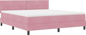 Postel s boxspringem s čelo Růžová 180 x 200 cm samet 3339193
