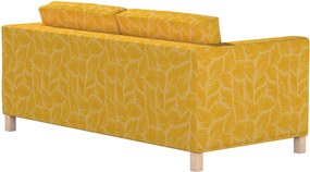 Potah na pohovku IKEA  Karlanda rozkládací, krátký barva žlutá látka pletený vzor, vzorované