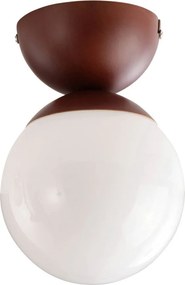 Bílé/hnědé stropní svítidlo z opálového skla ø 15 cm Leah – Jotex