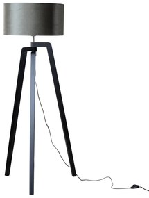 Stojací lampa černá s zeleným sametovým stínítkem 50 cm - Puros