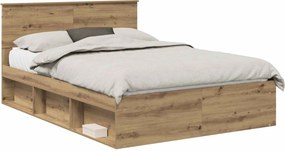 Rám postele s čelo Umělecký dub 140 x 190 cm Kompozitní dřevo 3407876
